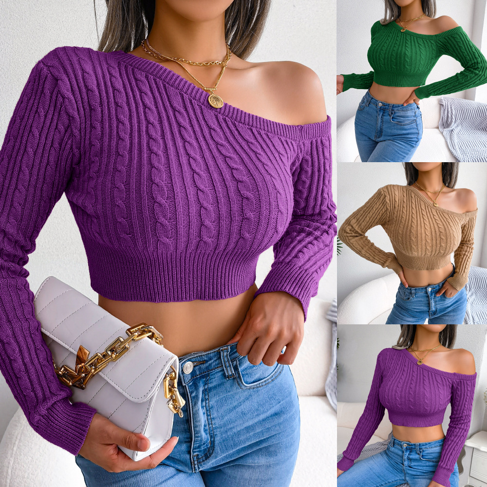 Fashion Off Shoulder Long Sleeve Sweater