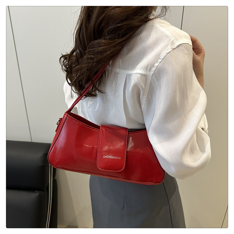 Simple PU diagonal shoulder bag